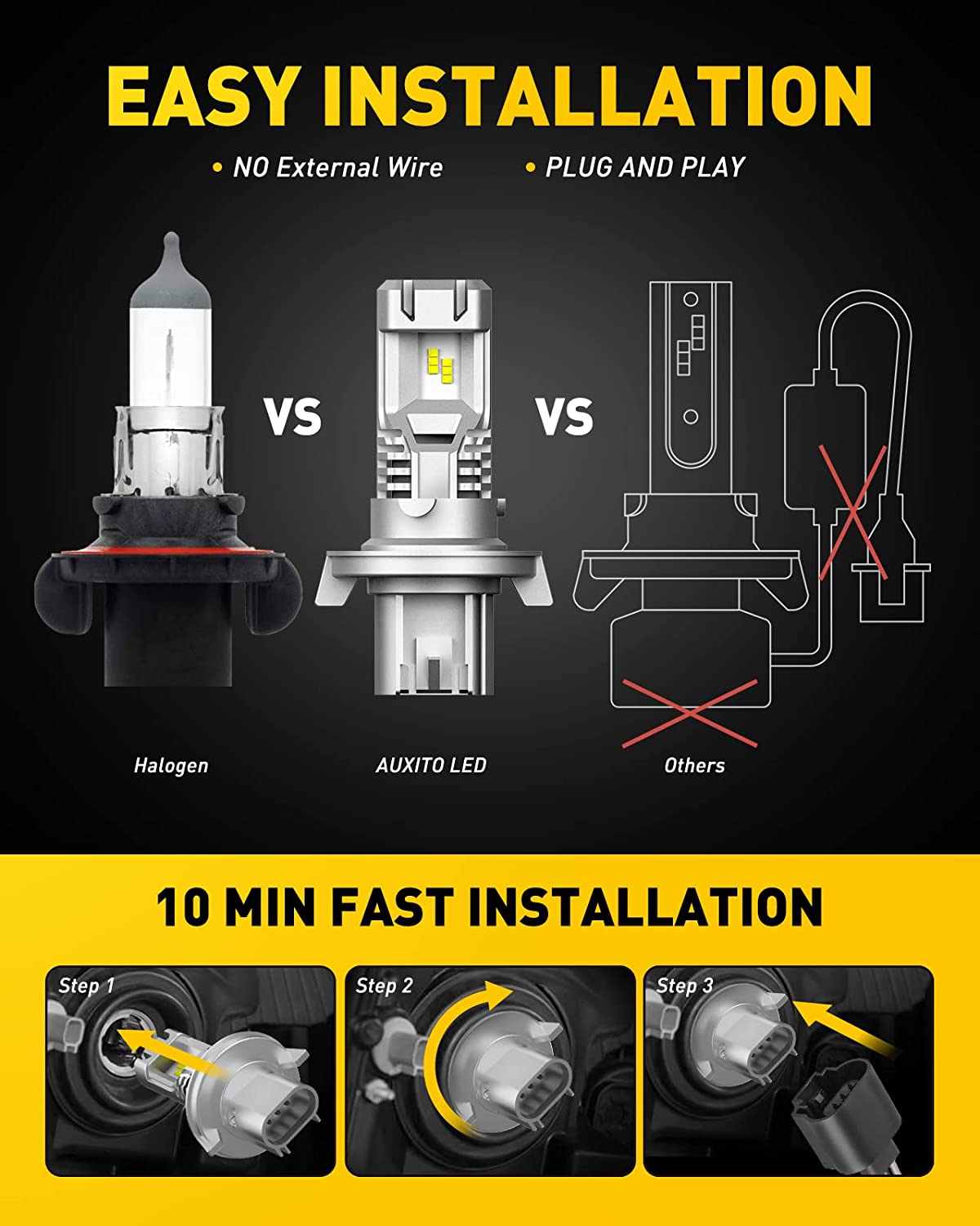 H13/9008 Dual Light Bulbs, Hight/Low Beam (LB006) - Klass Auto Lights